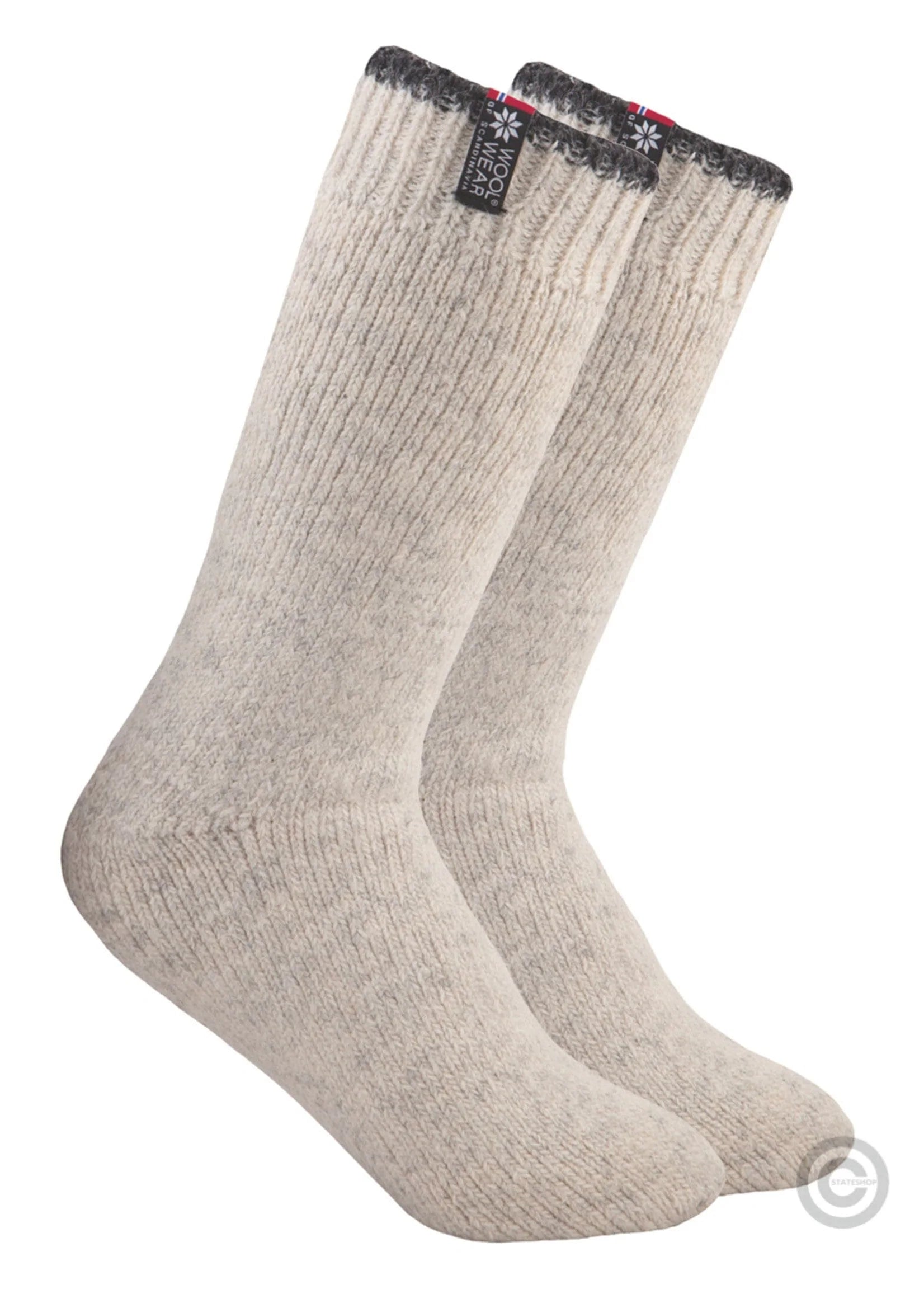 Norfinde Eskimo thick wool socks, Ecru - Stateshop Fashion
